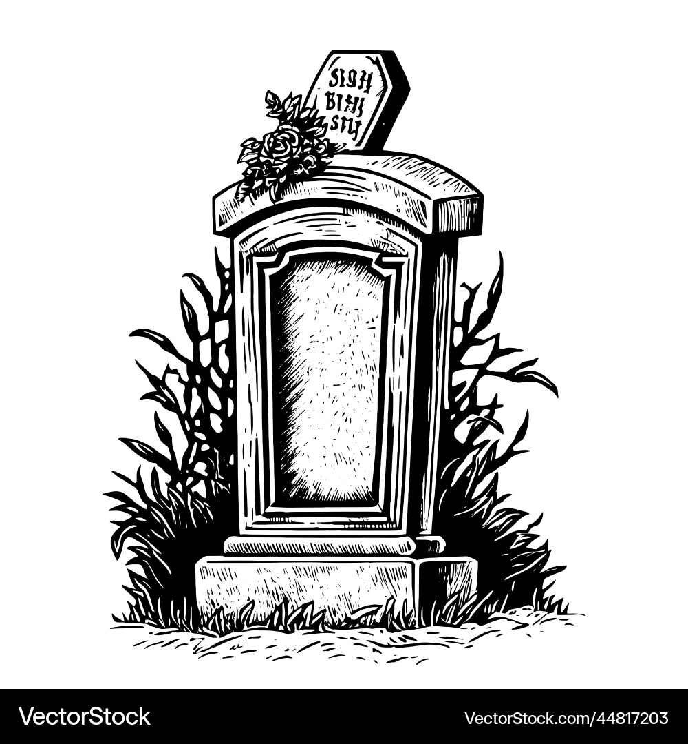 Old Tombstone - Gothic Headstone Royalty Free Vector Image