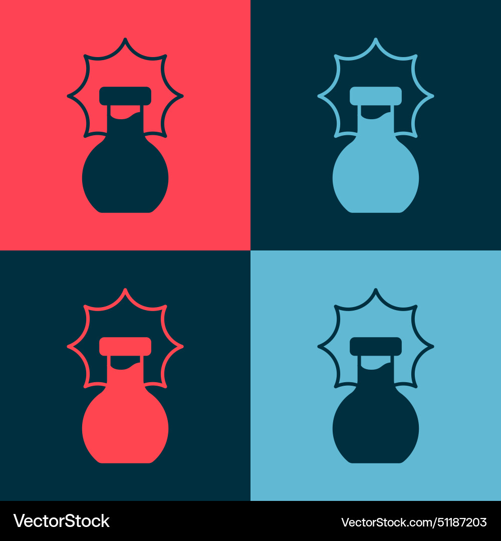 Pop art chemical experiment explosion Royalty Free Vector