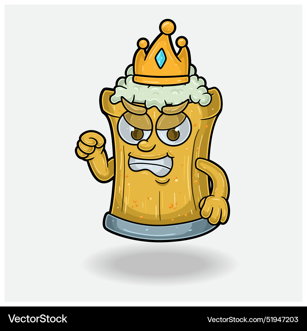 Root beer cartoon with angry expression Royalty Free Vector