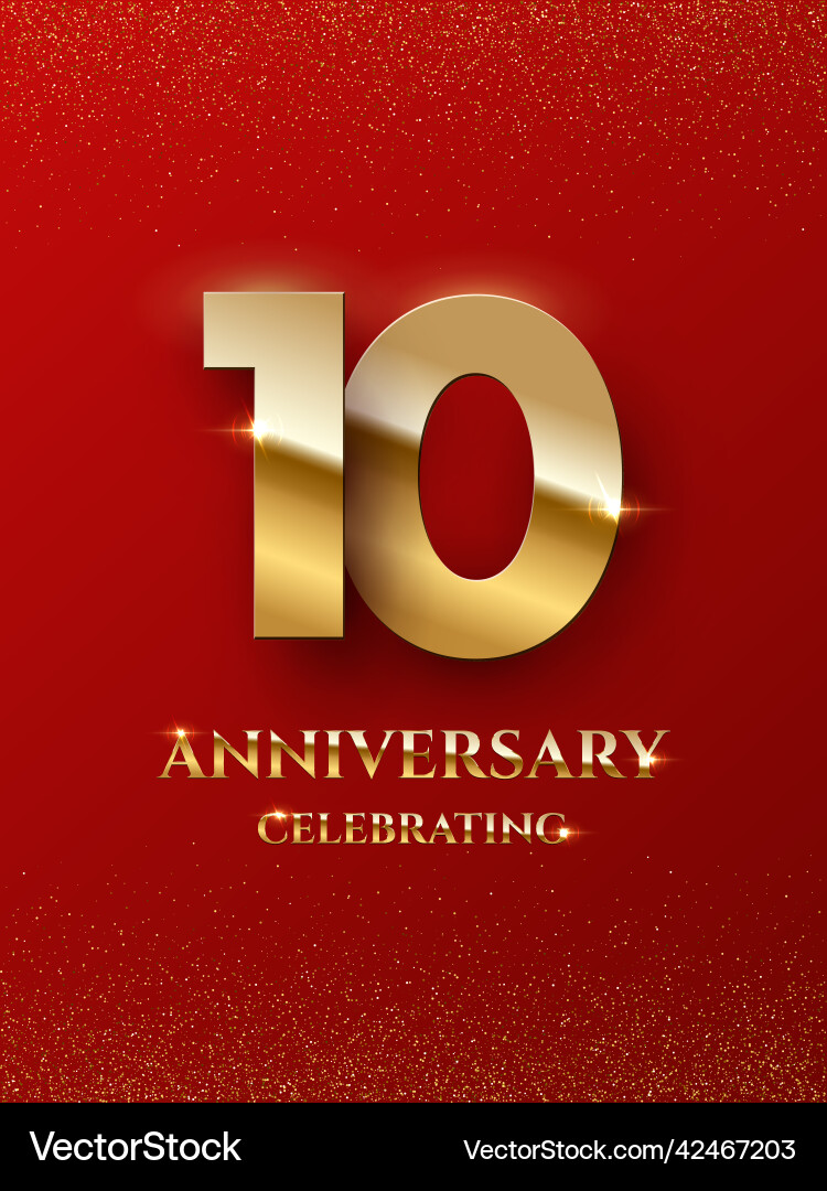 Ten Year Anniversary Celebration Royalty Free Vector Image