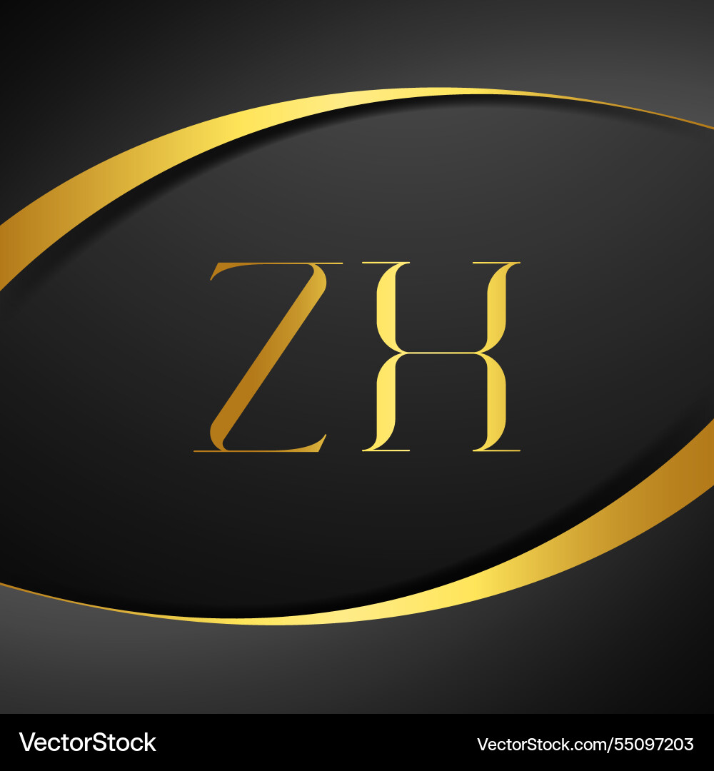 Zh luxury letter logo Royalty Free Vector Image