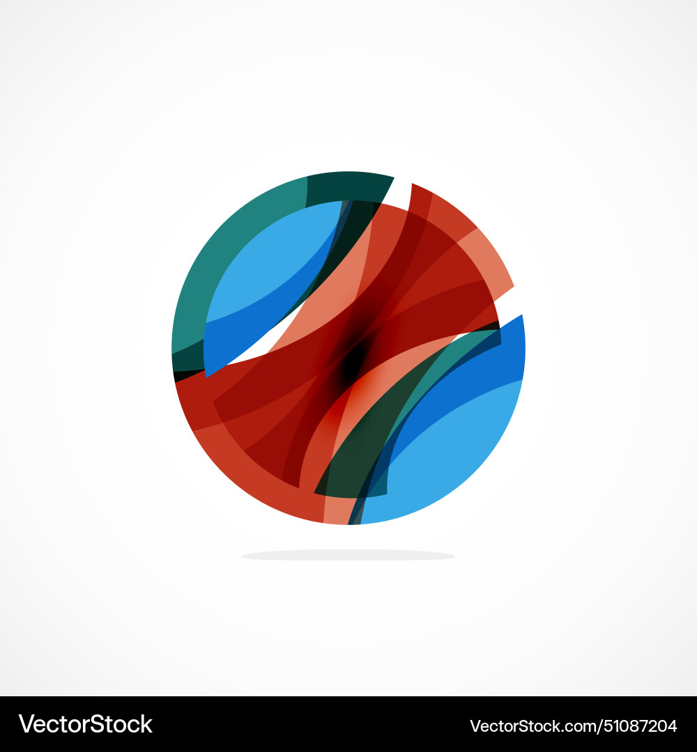 Artistic logo featuring a red and electric blue Vector Image
