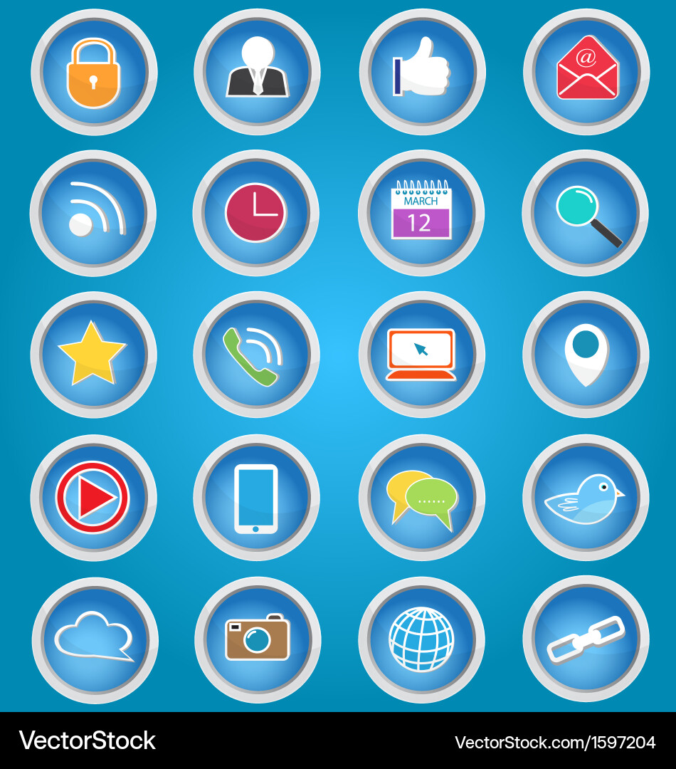 Basic social media icons Royalty Free Vector Image