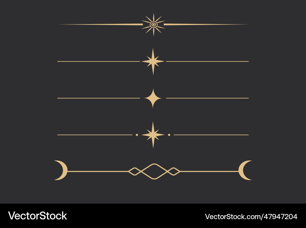 Celestial Line Art Border Royalty Free Vector Image