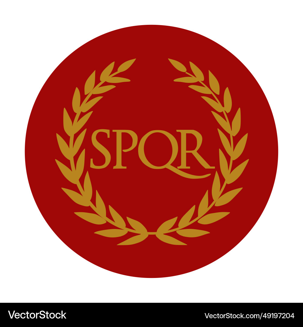 Circle badge roman empire flag Royalty Free Vector Image