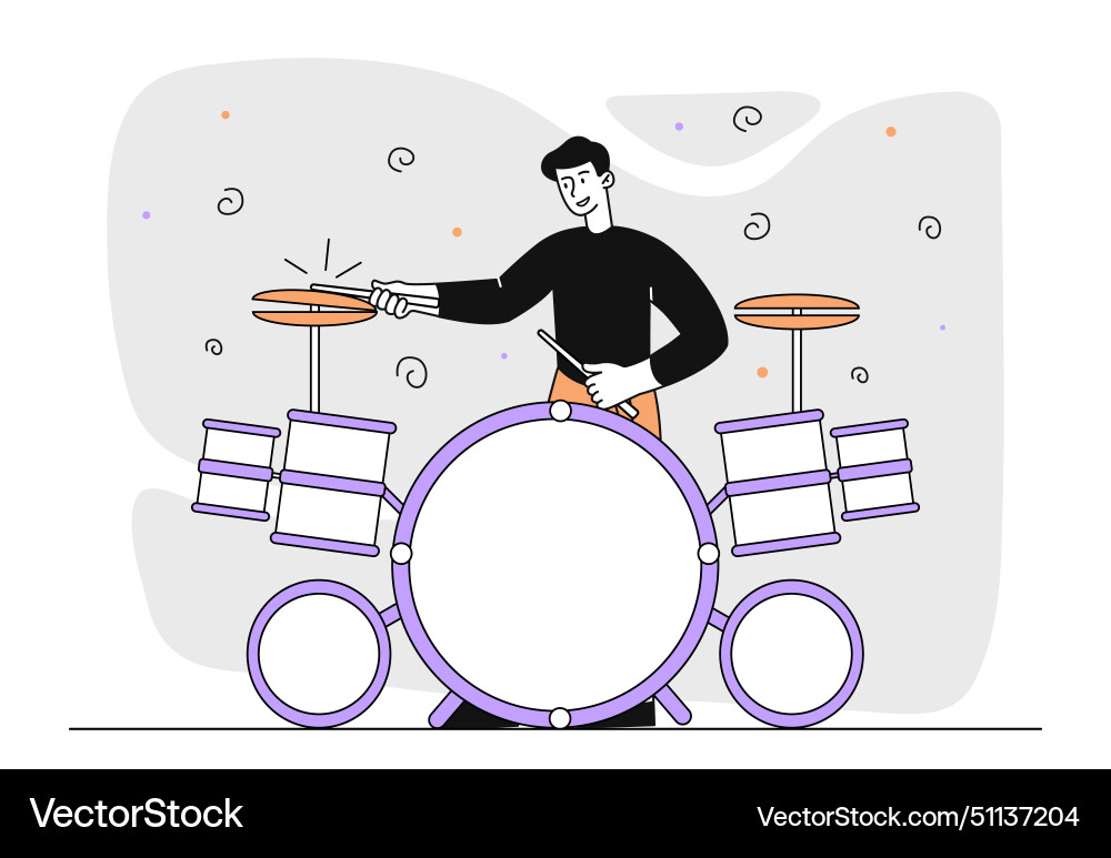 Drummer performance simple Royalty Free Vector Image