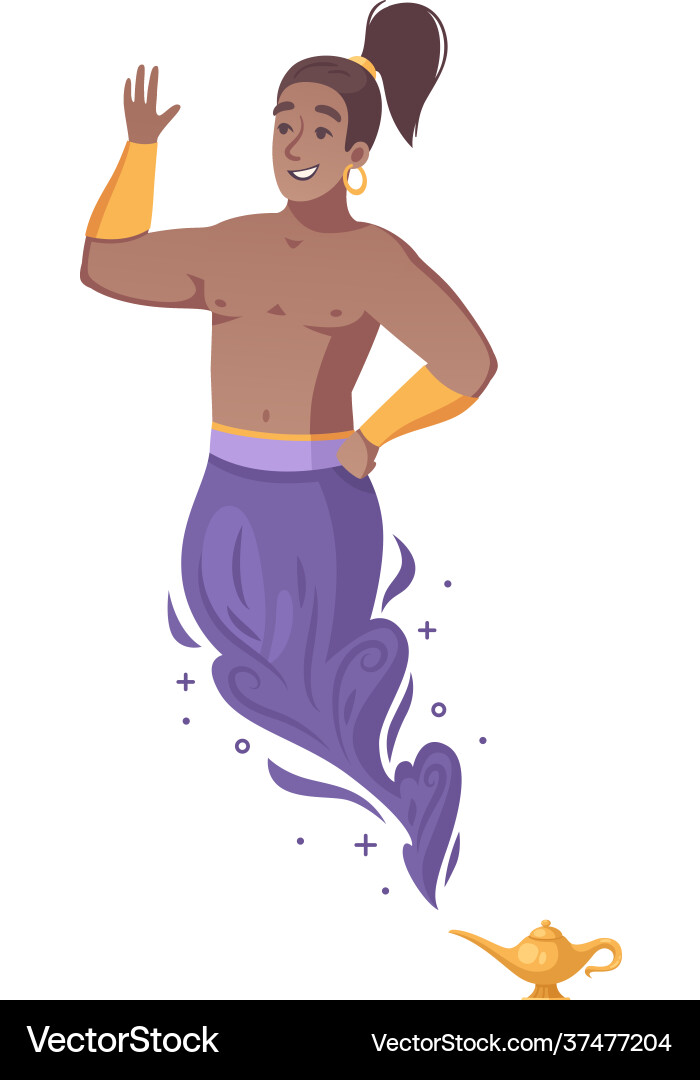 Genie cartoon icon Royalty Free Vector Image - VectorStock