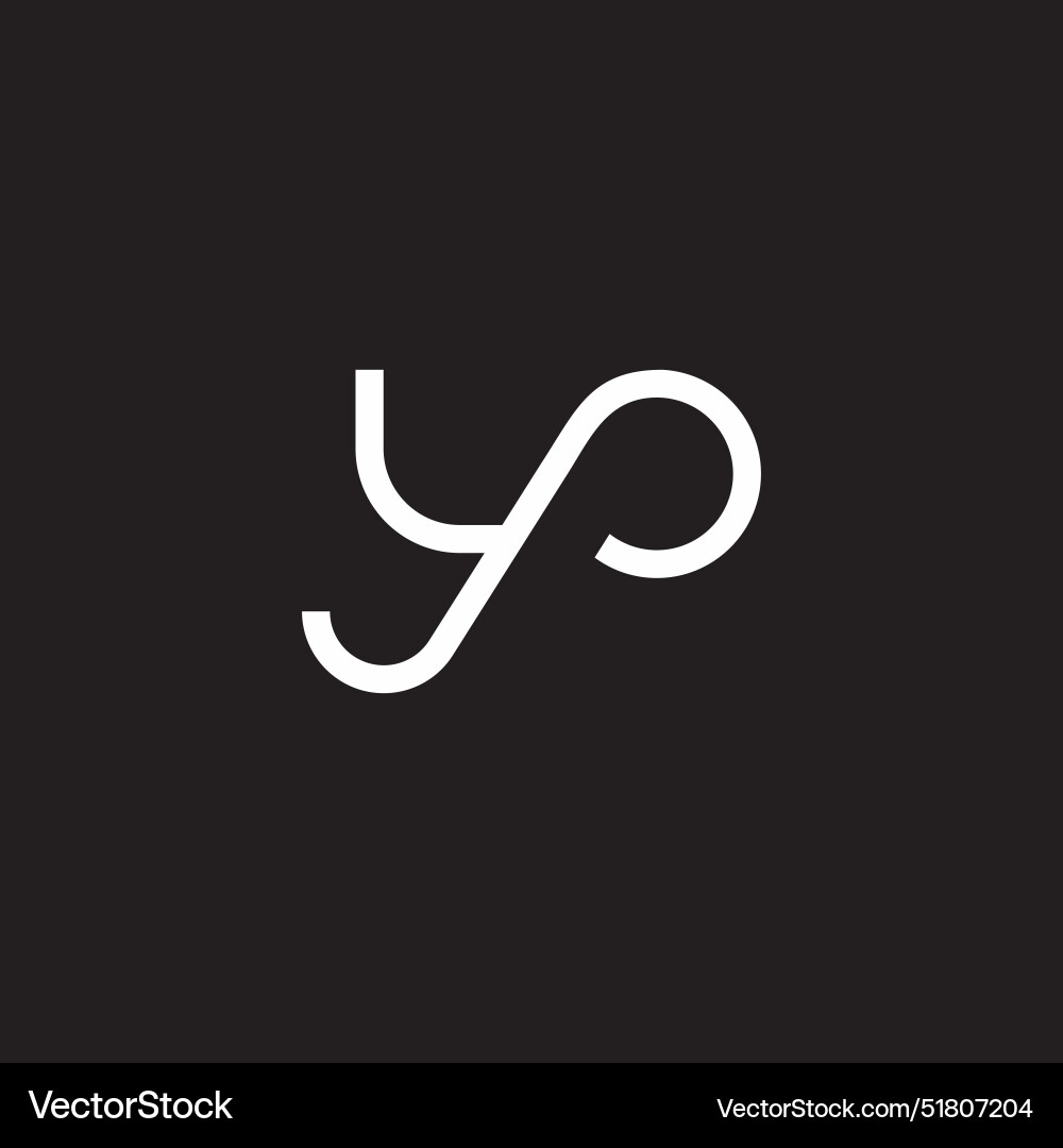 Letter yp thin line simple geometric logo Vector Image