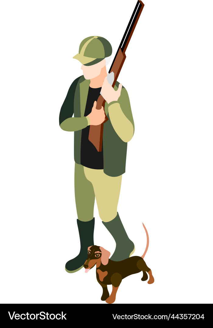 Man with dog Royalty Free Vector Image - VectorStock