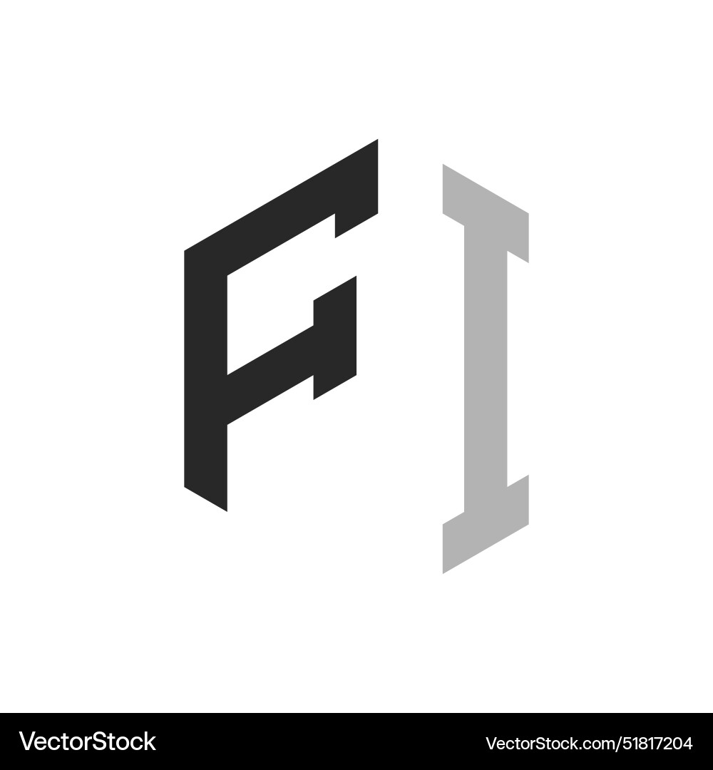 Modern unique hexagon letter fi logo design Vector Image