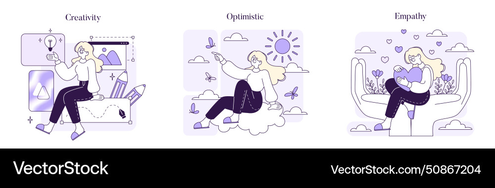 Showcasing essential soft skills through dynamic Vector Image