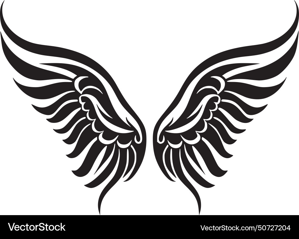 Wings - black and white Royalty Free Vector Image