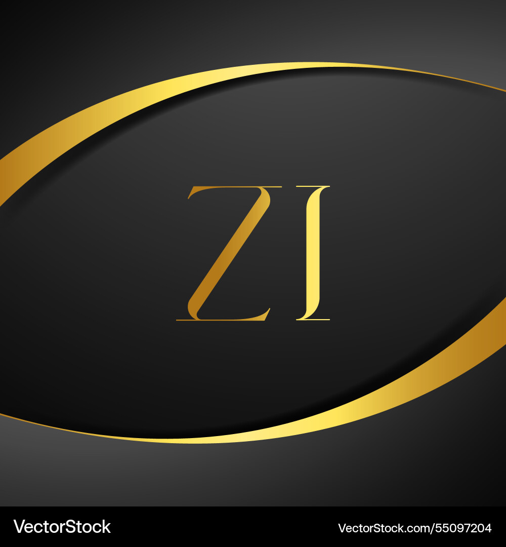 Zi luxury letter logo Royalty Free Vector Image