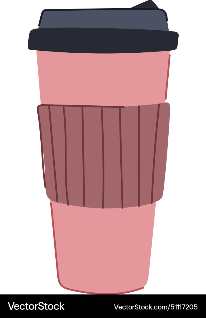 Eco reusable coffee cup cartoon Royalty Free Vector Image