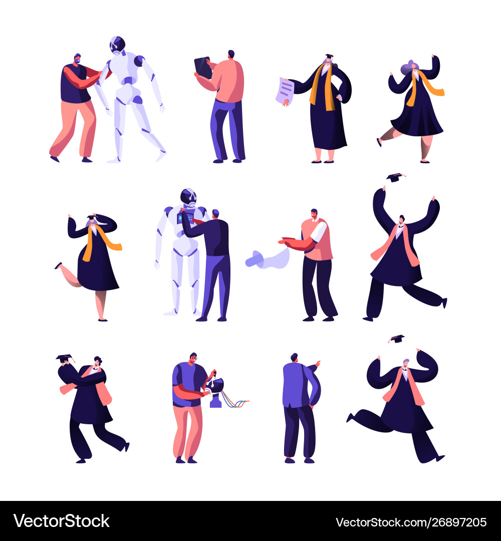 Engineers making and programming robots Royalty Free Vector Engineers making and programming robots Royalty Free Vector