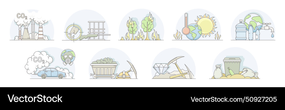Environmental issues and world resources Vector Image