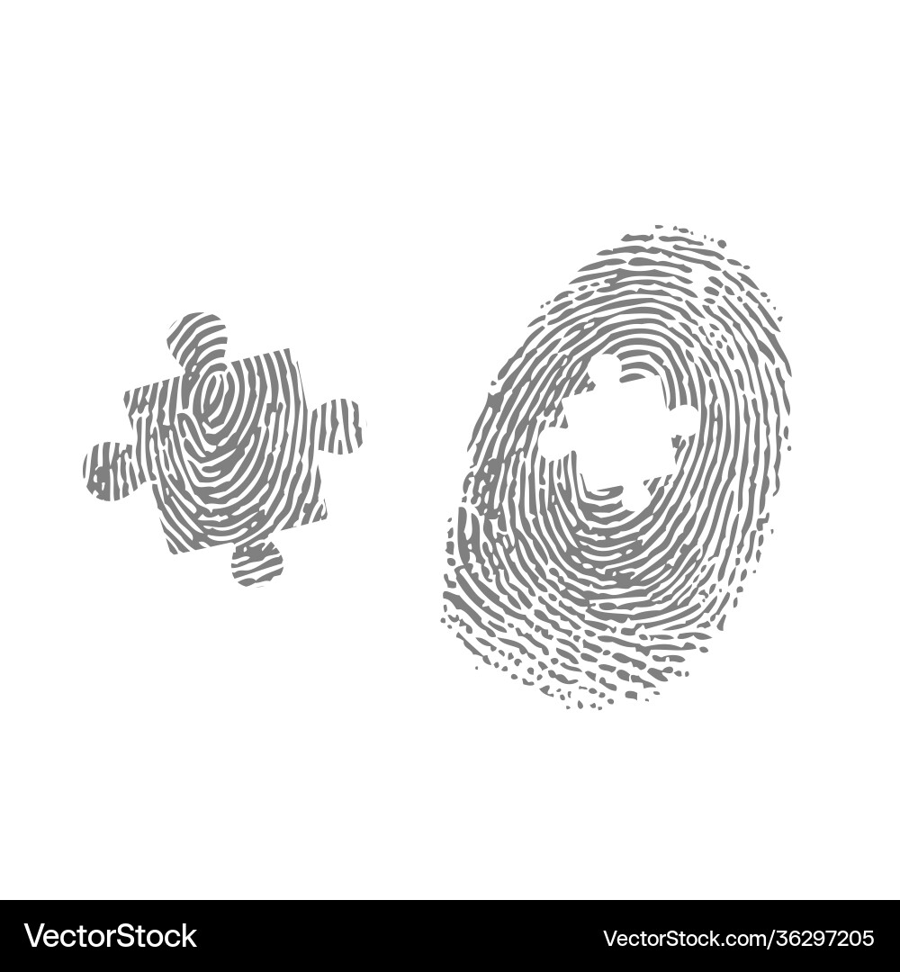 Fingerprint puzzle element Royalty Free Vector Image