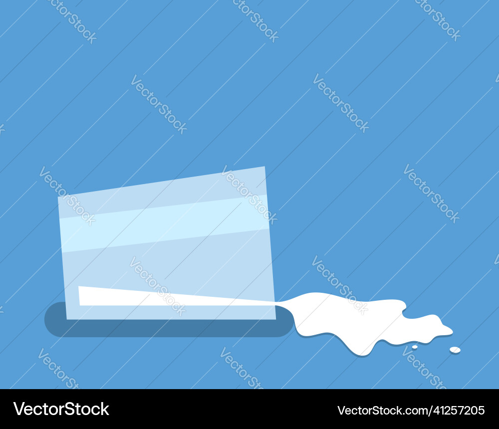 Glass and spilled milk Royalty Free Vector Image