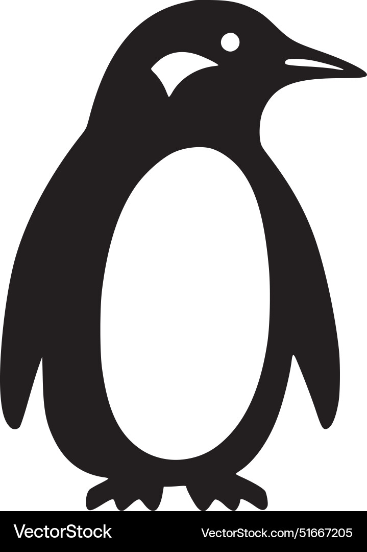 Penguin - black and white Royalty Free Vector Image