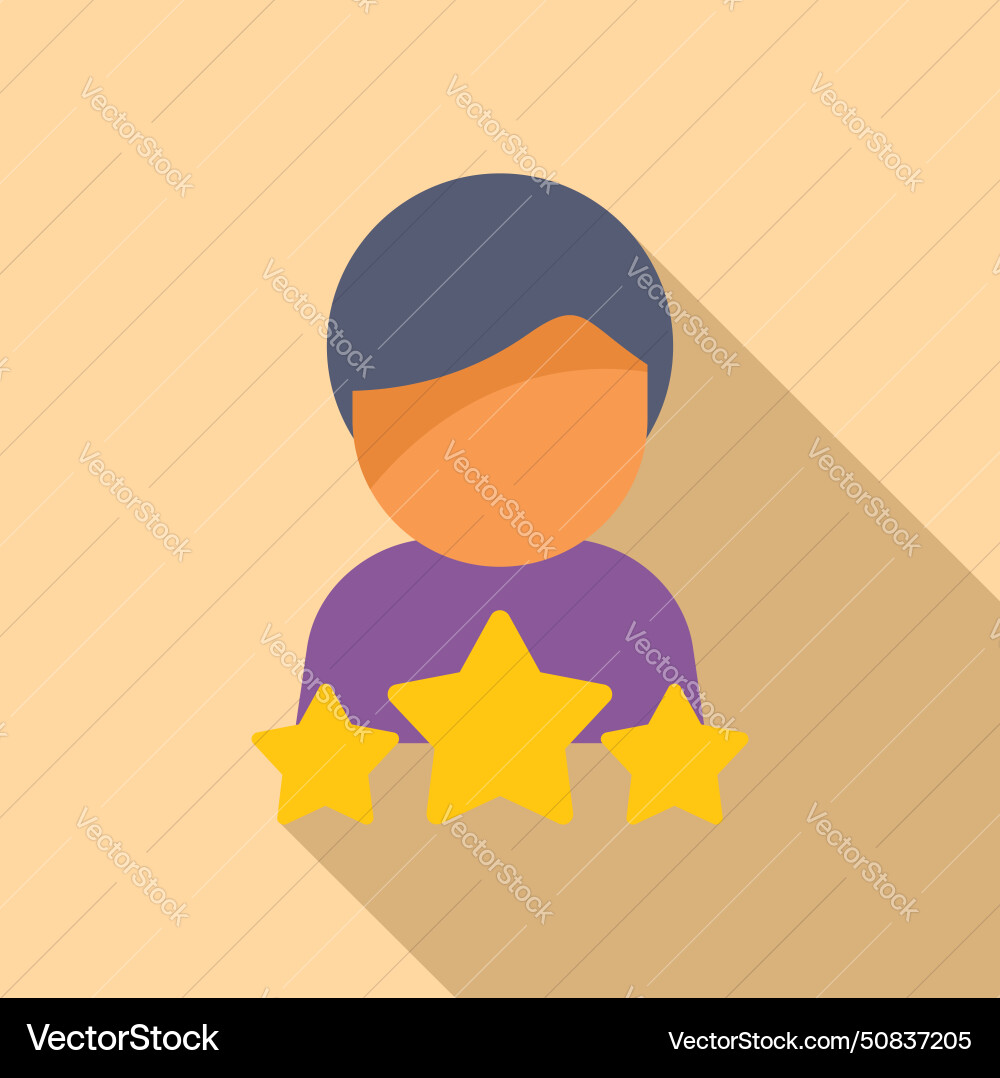Rating user expression icon flat gaming Royalty Free Vector