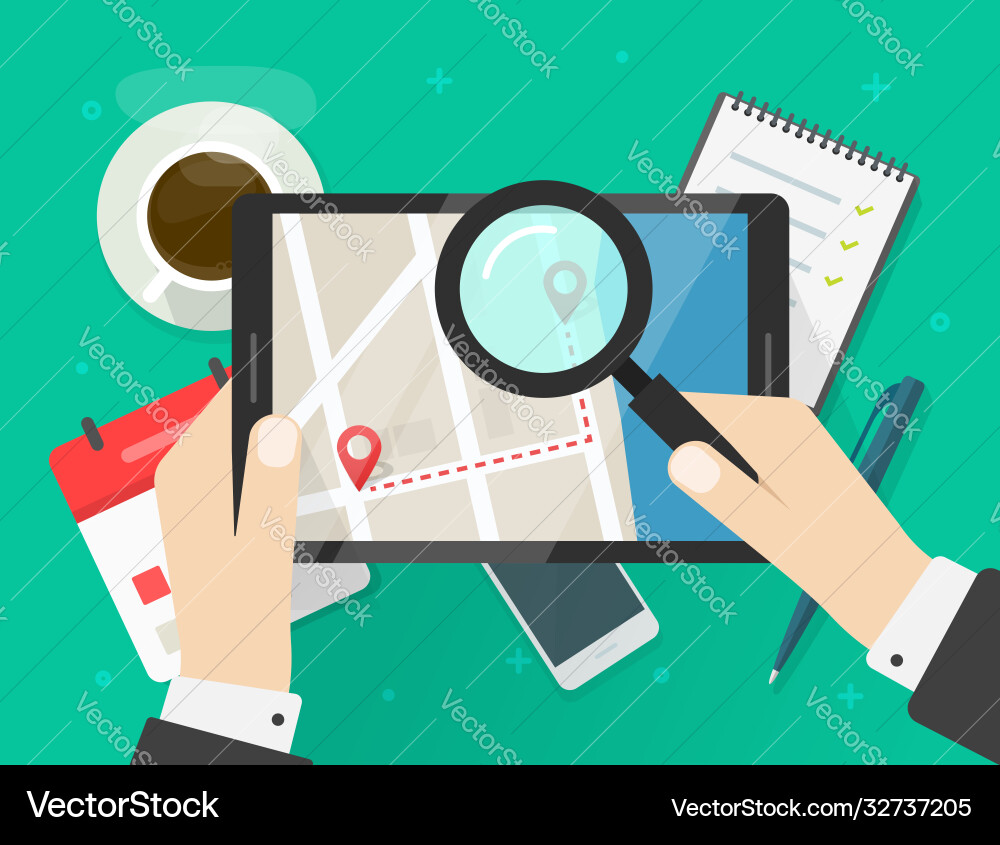Searching road map location Royalty Free Vector Image