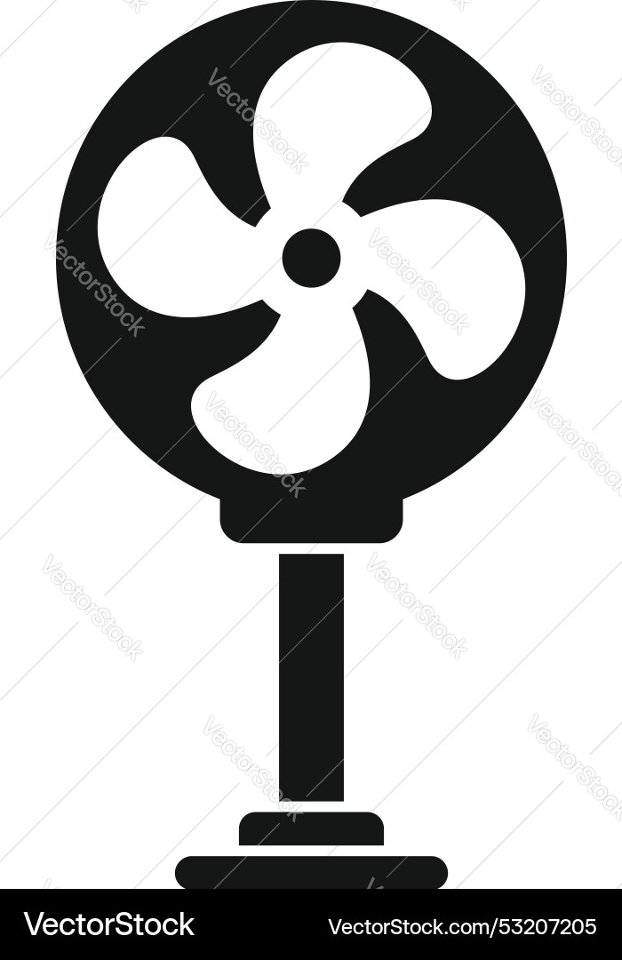 Standing fan blowing air for room cooling icon Vector Image