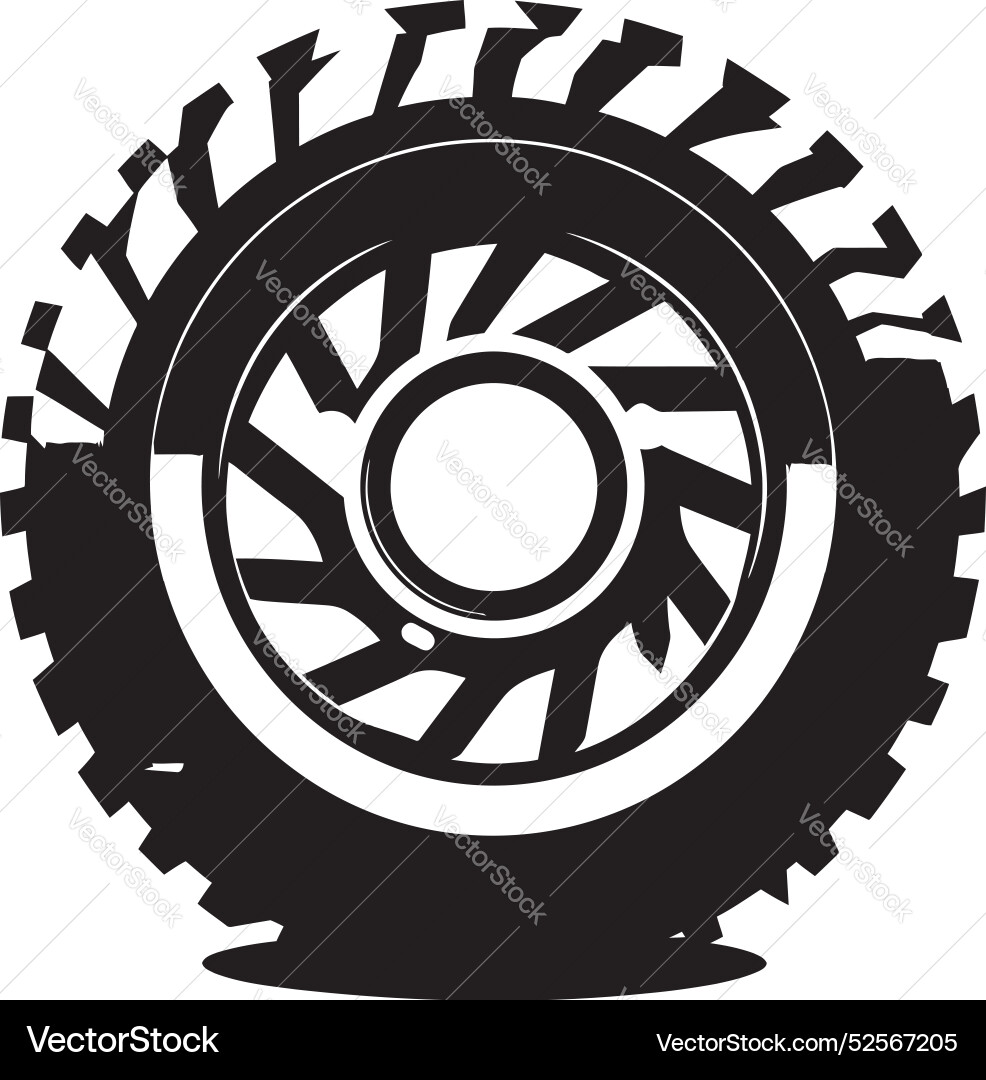Tread thrive modern black tire icon dark rim Vector Image
