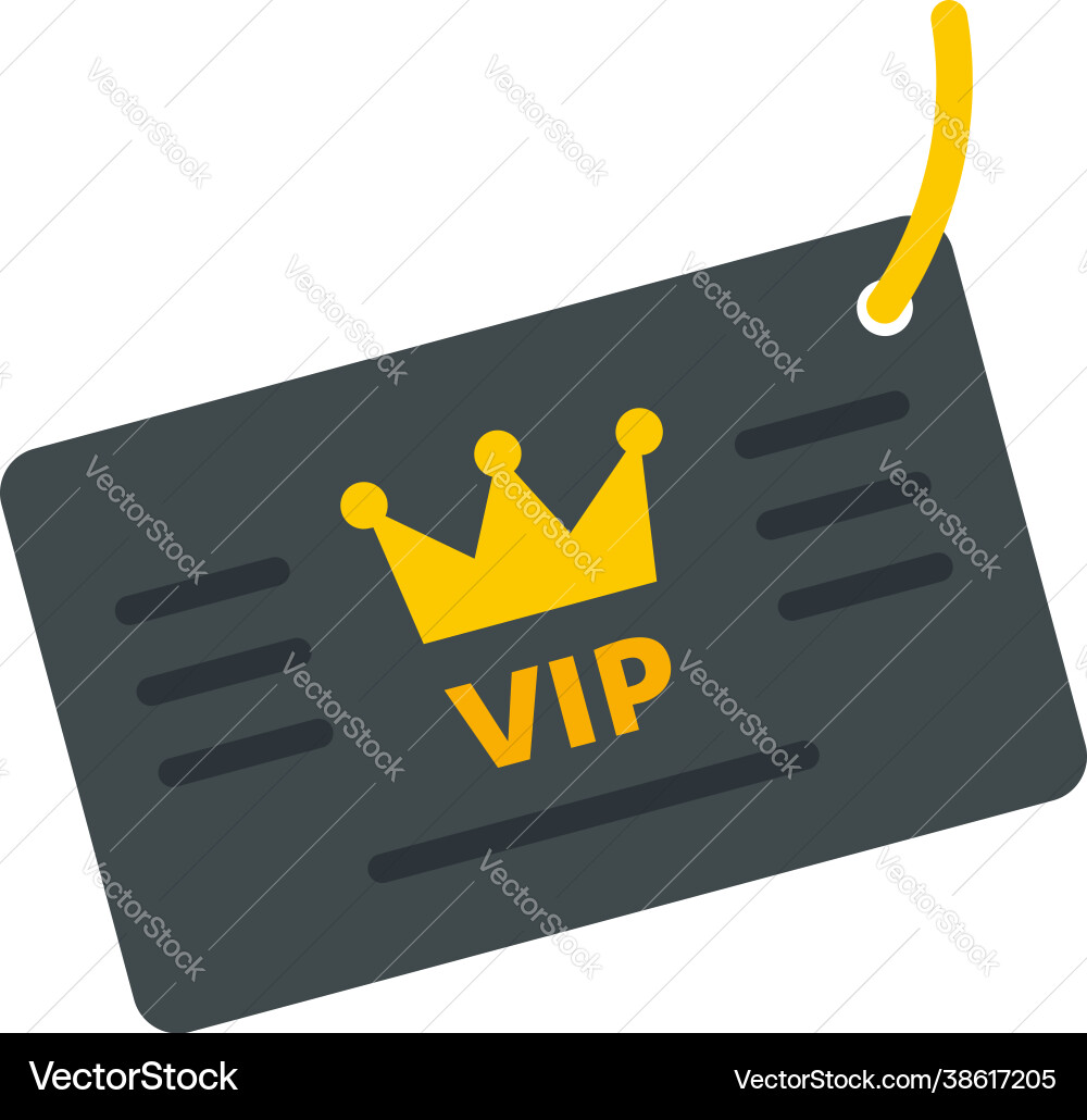 Vip loyalty card icon flat isolated Royalty Free Vector