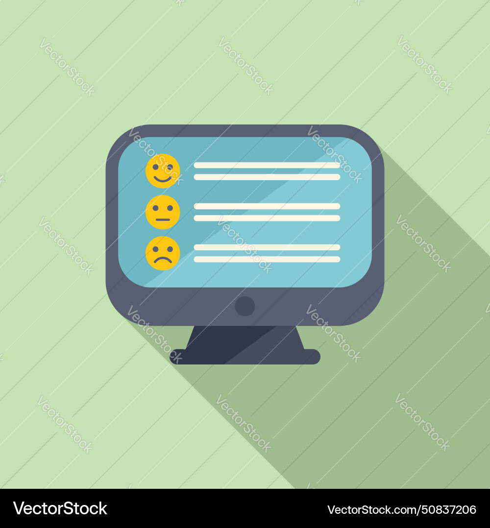 Angry poor user online icon flat Royalty Free Vector Image
