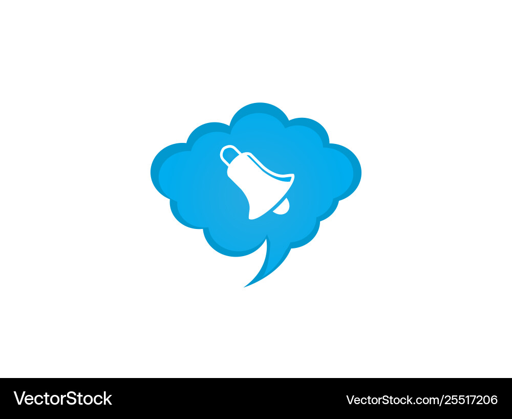 Bell ring logo design in chat icon Royalty Free Vector Image