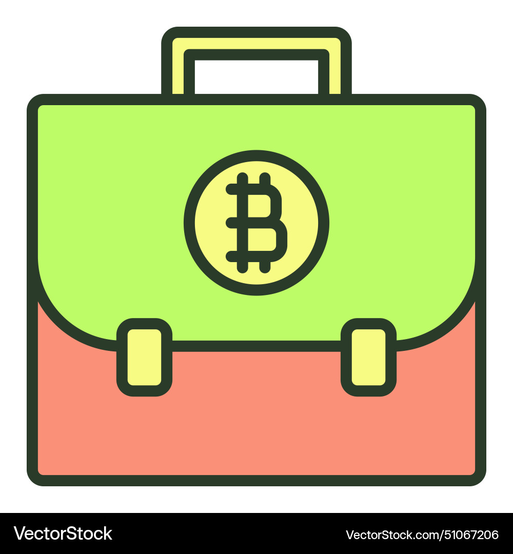 Bitcoin crypto portfolio cryptocurrency colored Vector Image