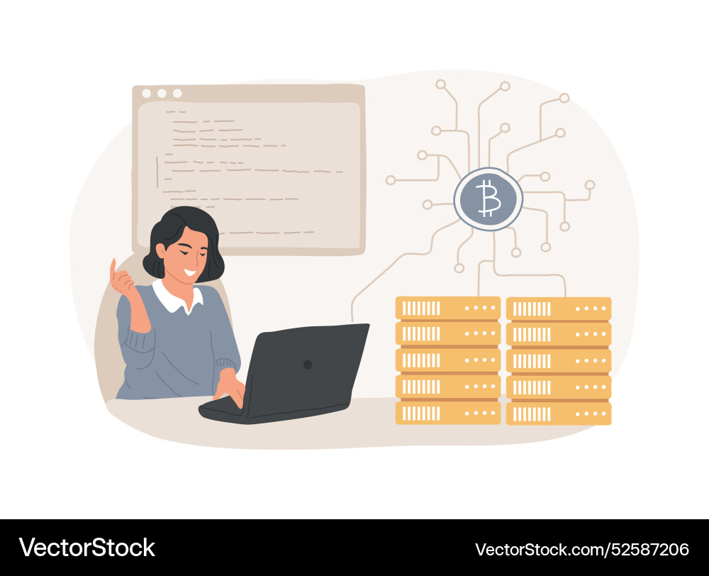 Blockchain engineer isolated cartoon Royalty Free Vector
