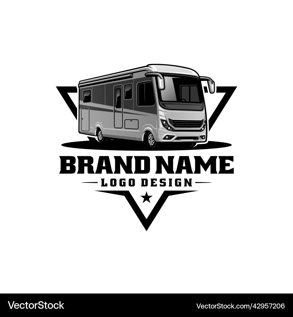 Camper van - caravan motor home logo Royalty Free Vector