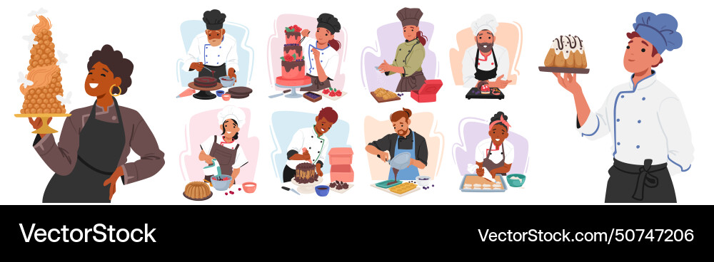 Confectioners characters skilled artisans who Vector Image