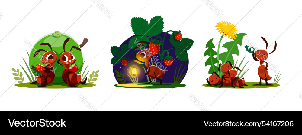 Cute Ant Family Cartoon Royalty Free Vector Image