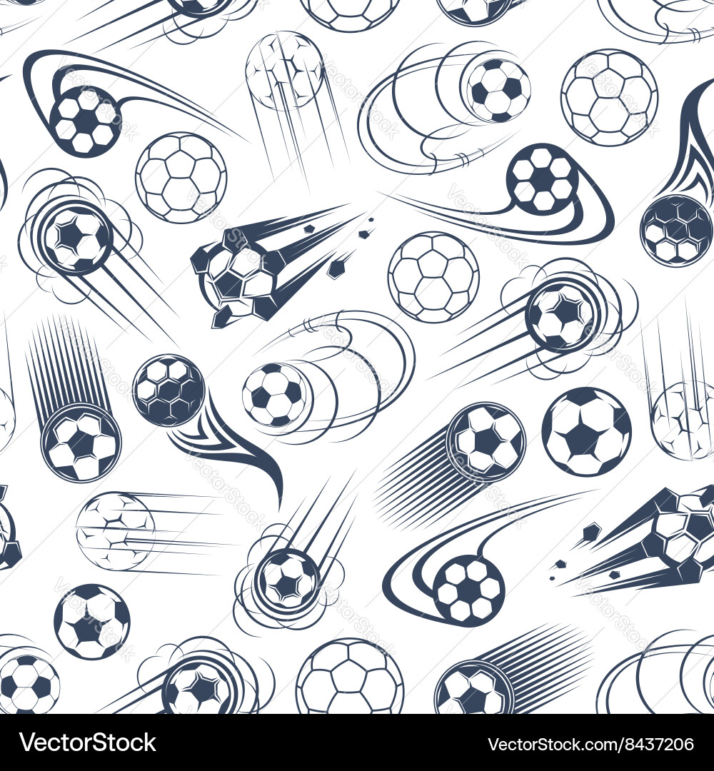 Football or soccer balls seamless pattern Vector Image
