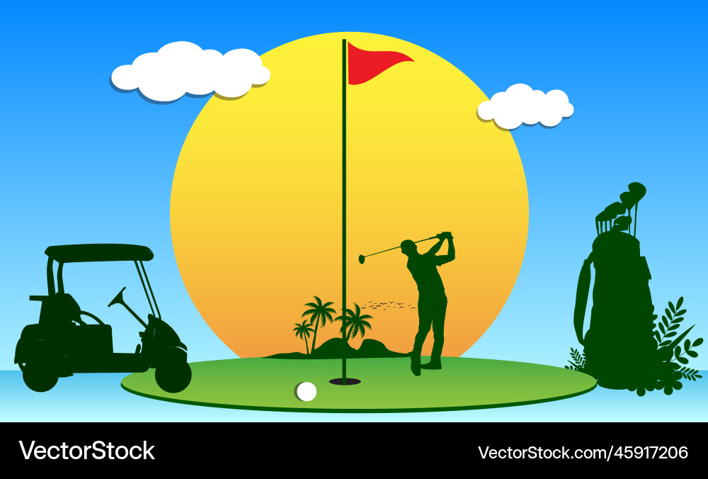 Golf course Royalty Free Vector Image - VectorStock