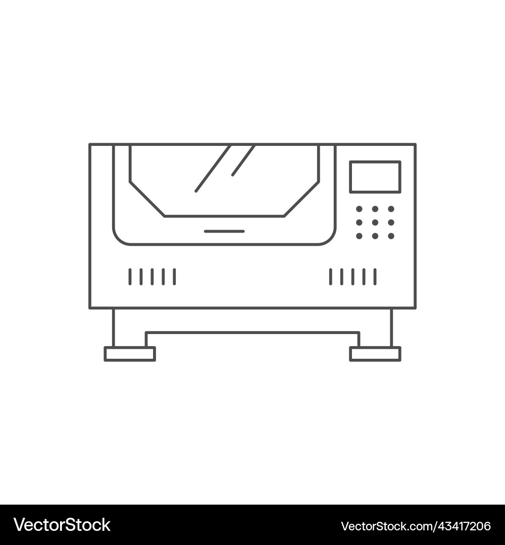Laser machine line outline icon Royalty Free Vector Image