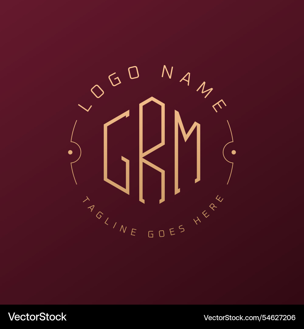 Luxury grm logo design elegant letter – Royalty-Free Vector | VectorStock