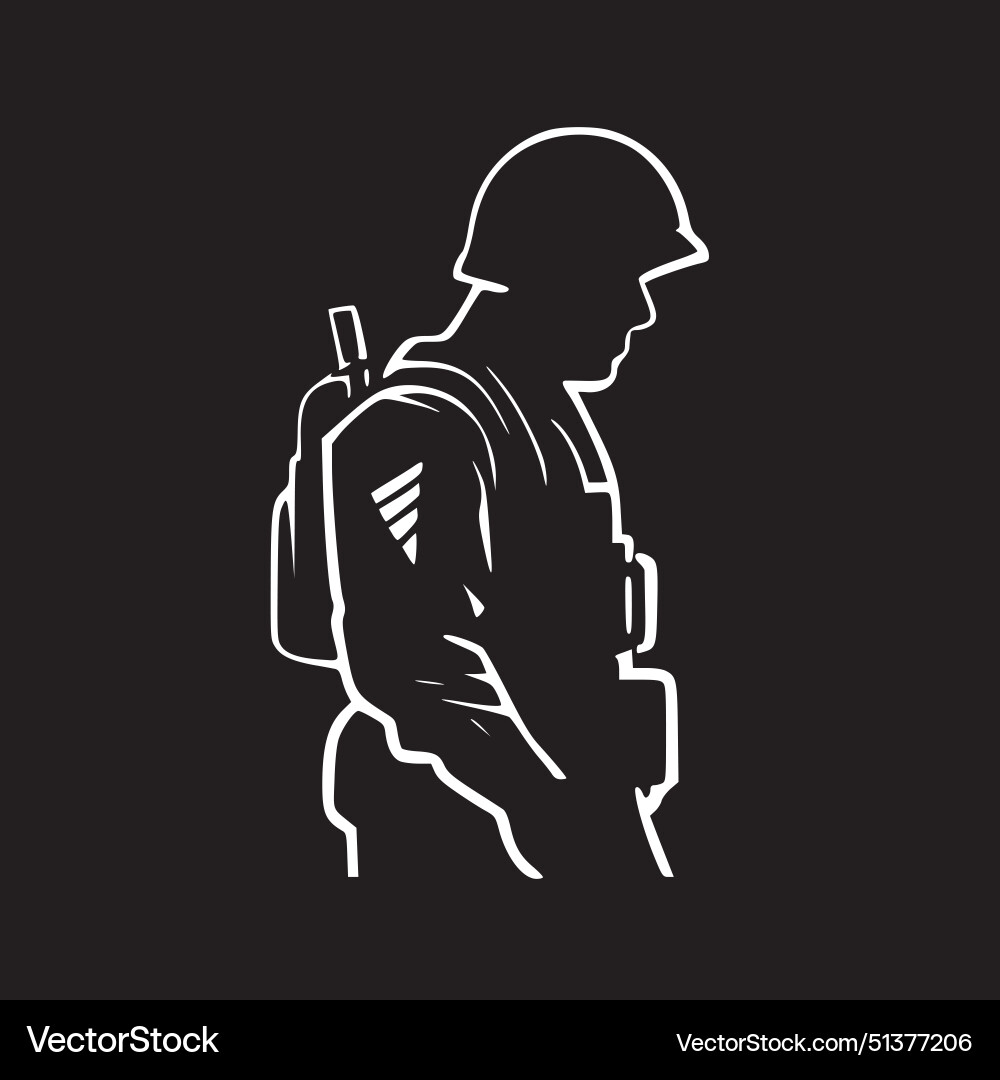 Soldier - minimalist and simple silhouette Vector Image