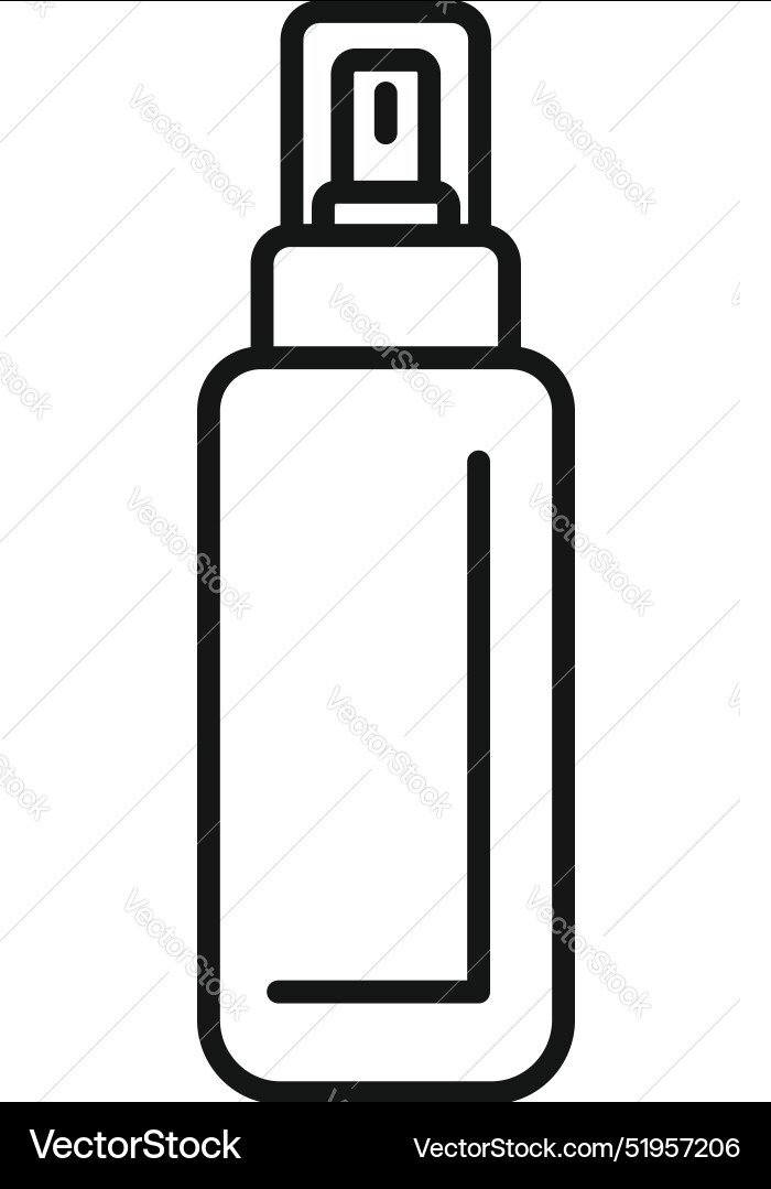 Spray bottle dispensing liquid outline icon Vector Image