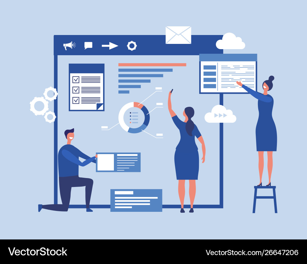 Web Development Interface Concept Royalty Free Vector Image