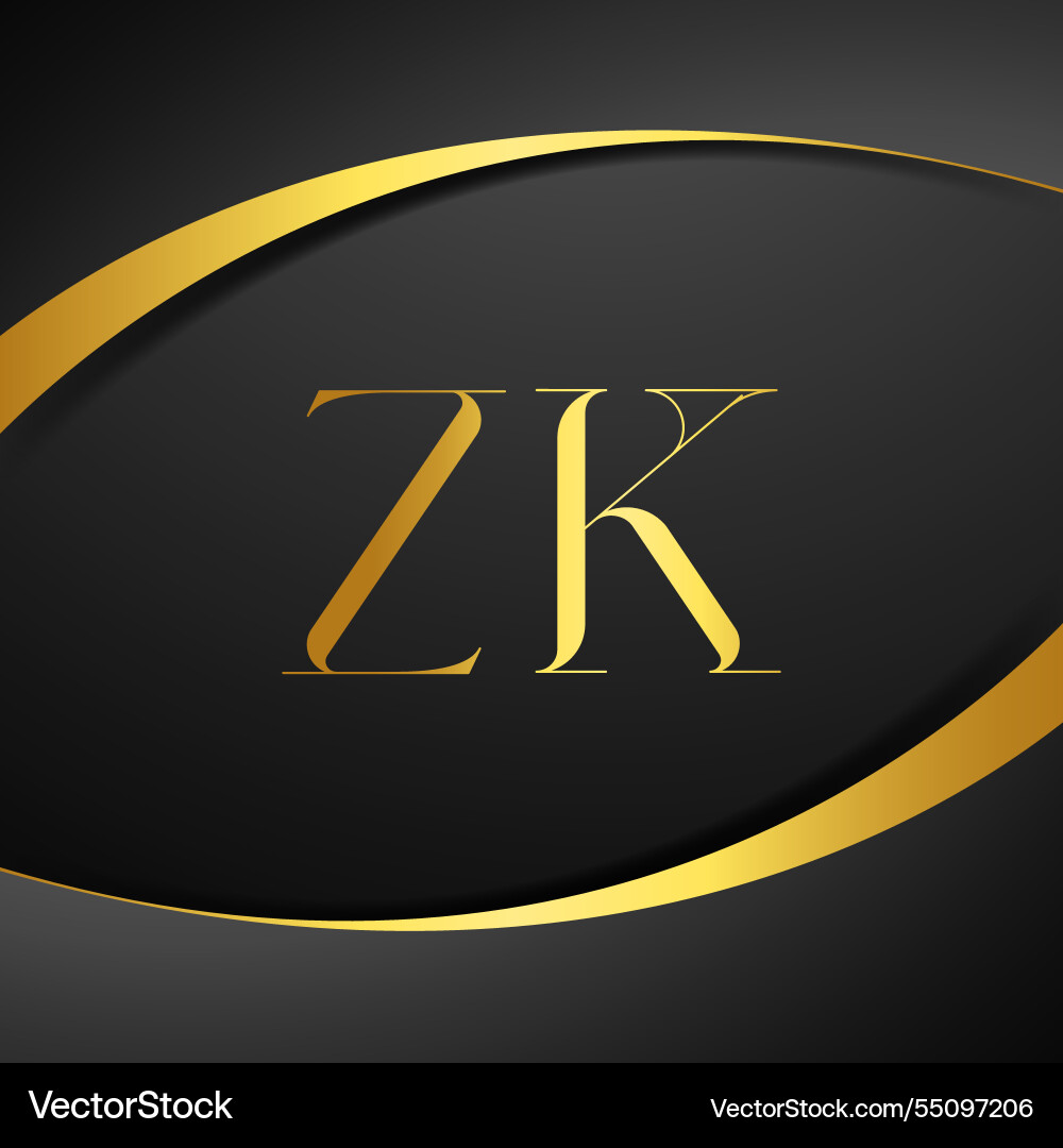 Zk luxury letter logo Royalty Free Vector Image