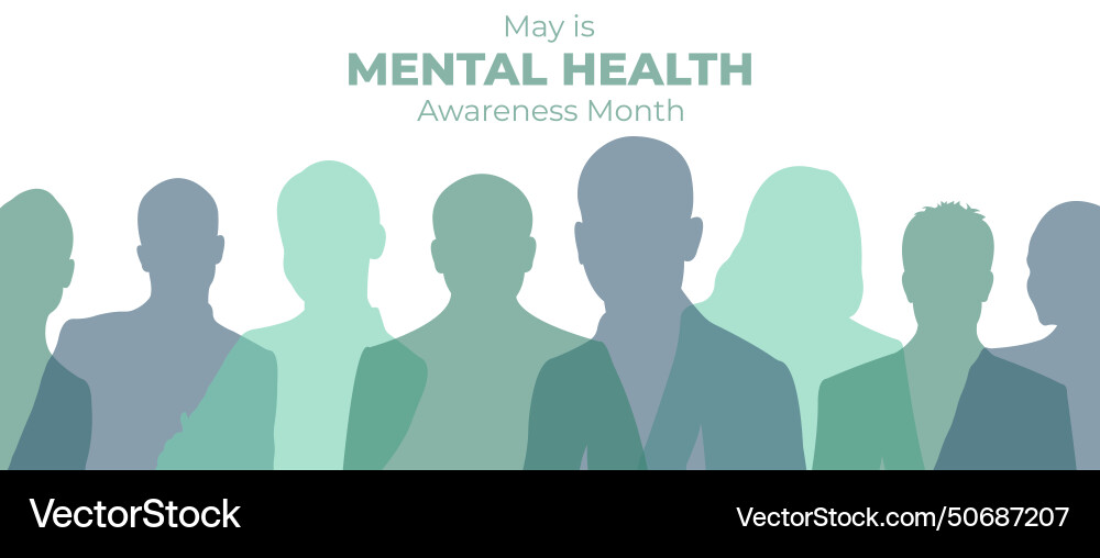 Banner about mental health61 Royalty Free Vector Image