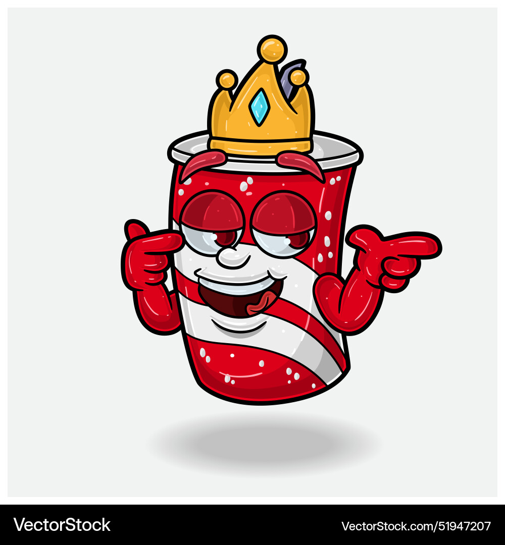 Cola cartoon with smug expression Royalty Free Vector Image