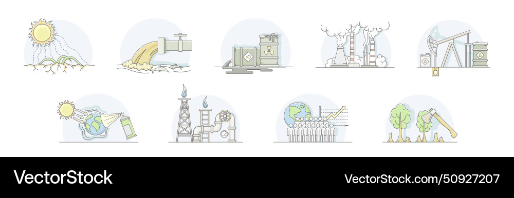 Environmental issues and world resources Vector Image