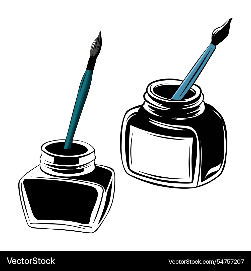 Isolated bottles and brush Royalty Free Vector Image