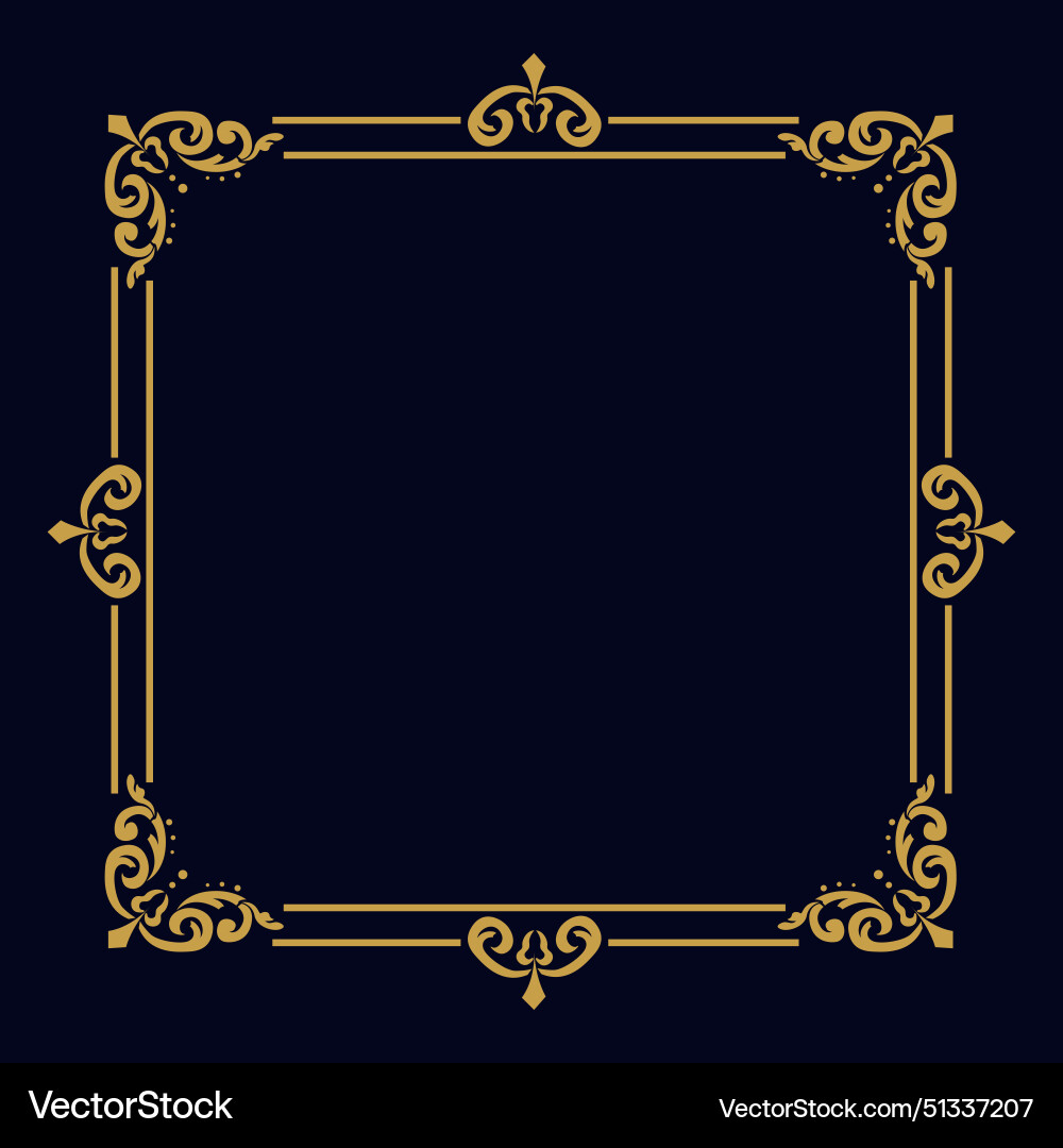 Luxury golden floral pattern border design Vector Image