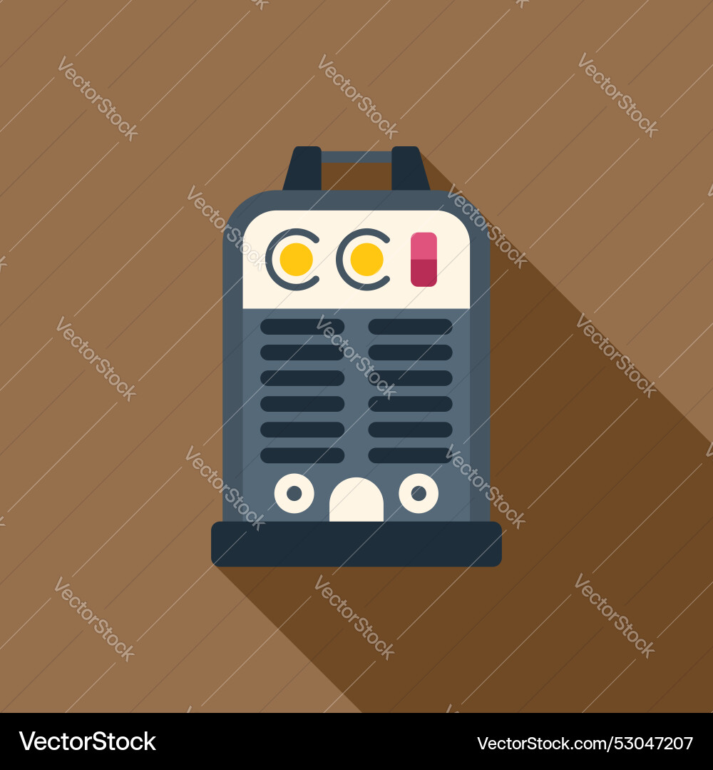 Portable welding machine casting a shadow on brown