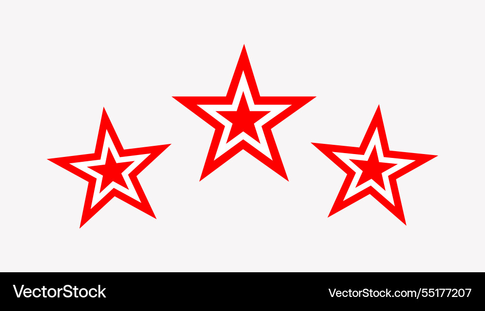 Red star icon on white backgroundthree stars Vector Image